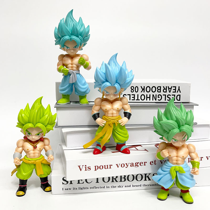 4 Trendy Dragon Ball Figures Anime Cartoon Son Goku Trunks Frieza Saza ...