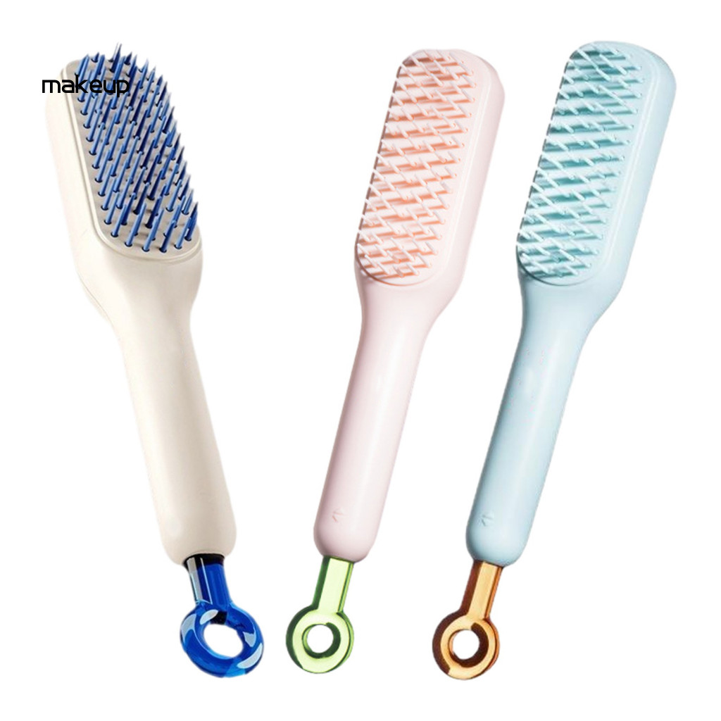 [Mk] Self-cleaning Hairbrush Tangle-free Hair Brush Portable Self ...