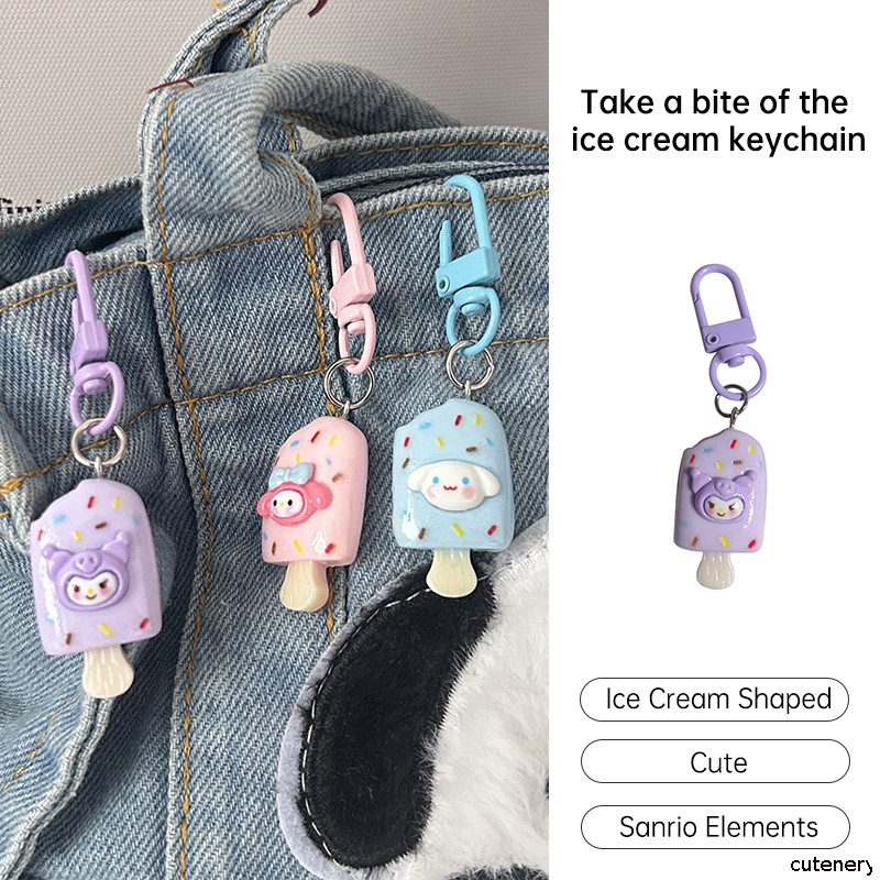 Cutenery Cute Cartoon Ice Cream Keychain For Hanging Backpacks Friends ...