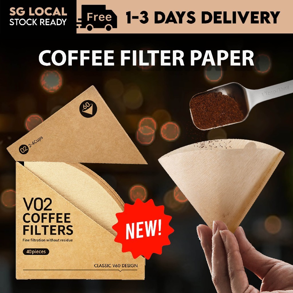 [SG STOCK] 100 Pcs Coffee Paper Drip Filter Paper Coffee Maker Filter ...