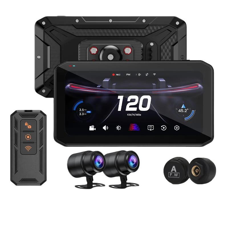 Wireless Motorcycle Carplay Screen 6.25" Waterproof GPS Navigator 2 HD ...