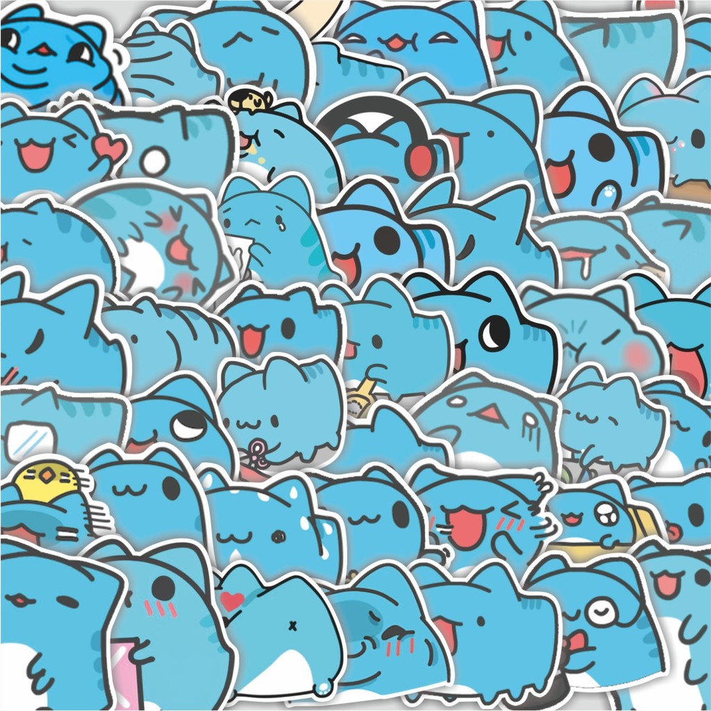 Bugcat Capoo Cartoon Series Cutting Pack Stickers, 100 Pcs, Cute, Cool ...