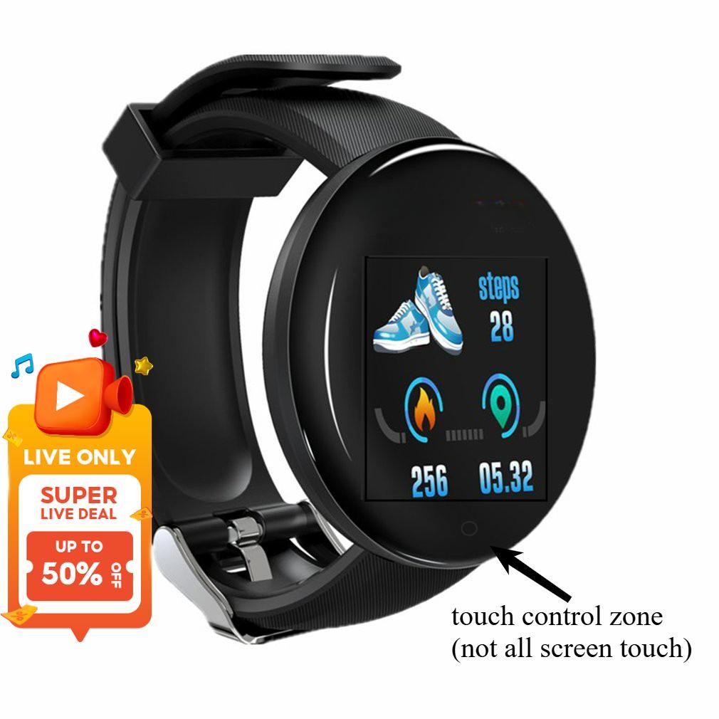 Smartwatch D18 Round Waterproof with Fitness Tracker with Bluetooth ...