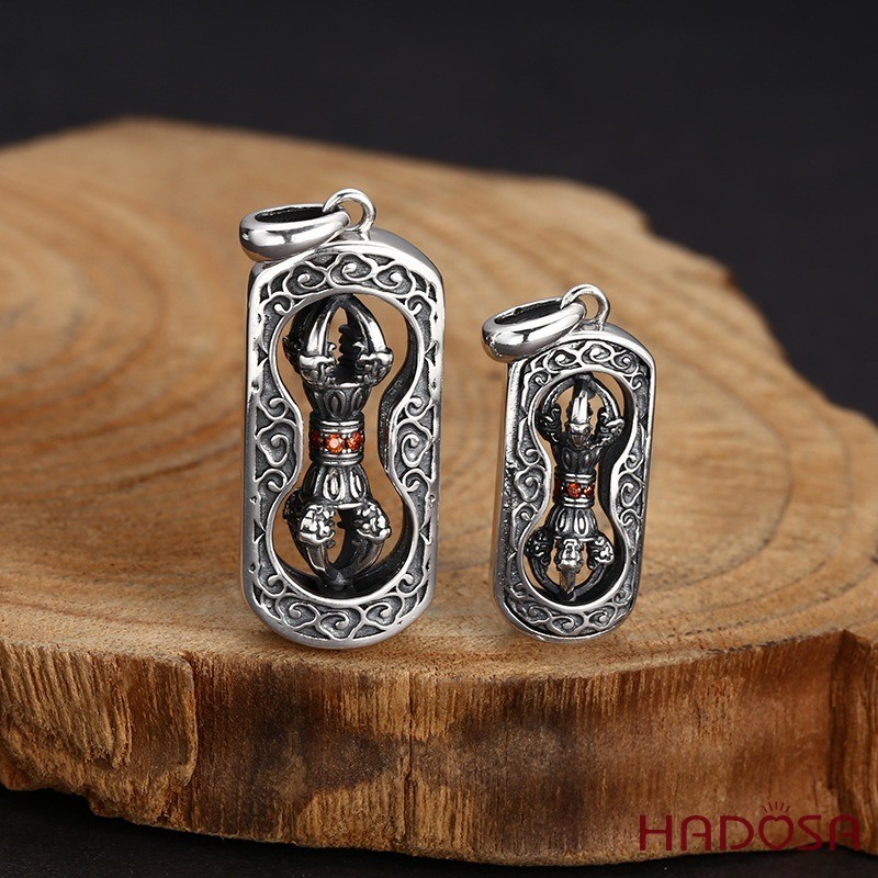Thai Silver Men's Pendant with Vajra Symbol of Handling Spiritual ...