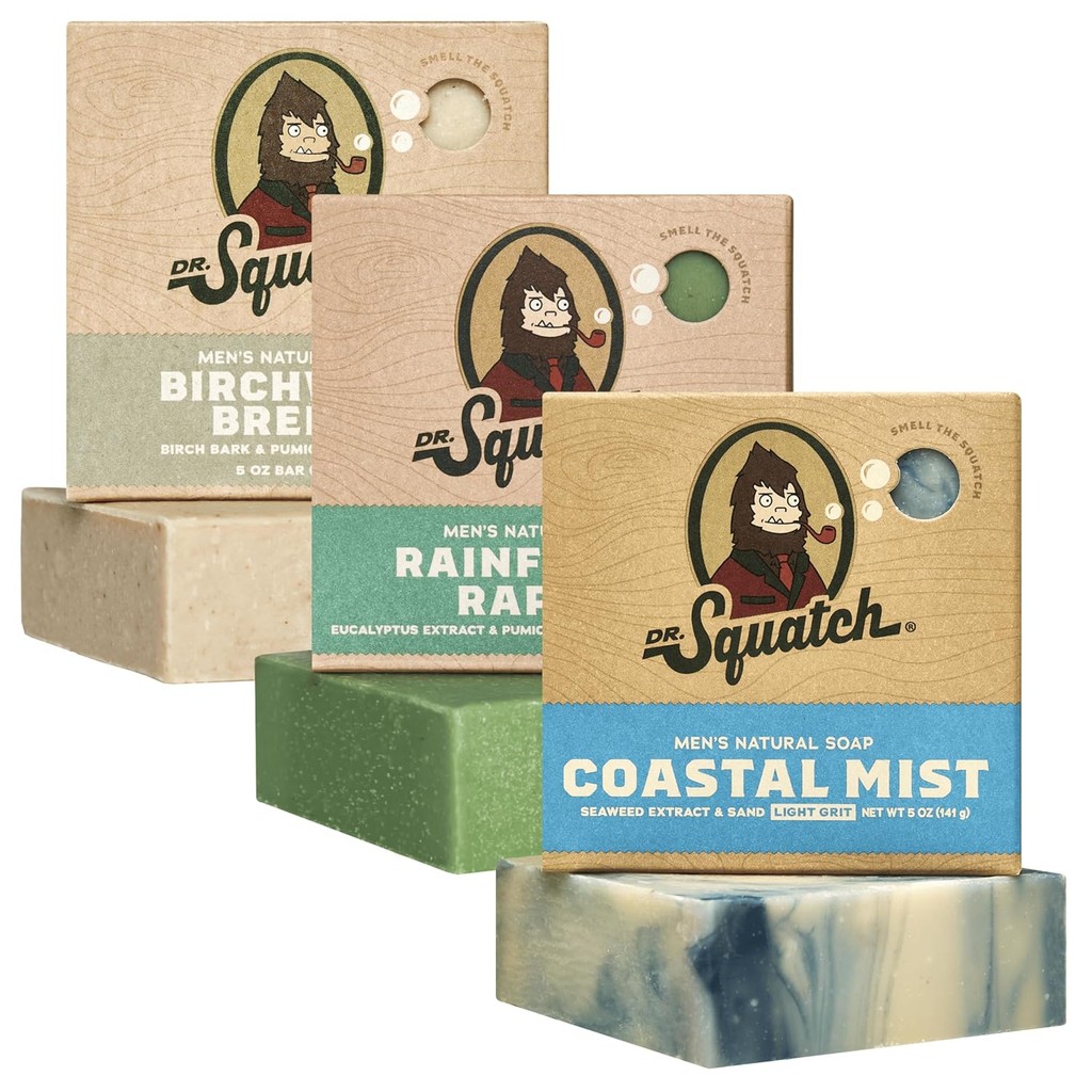 Dr. Squatch Natural Bar Soap for Men - Cold Process Soap with No Harsh ...