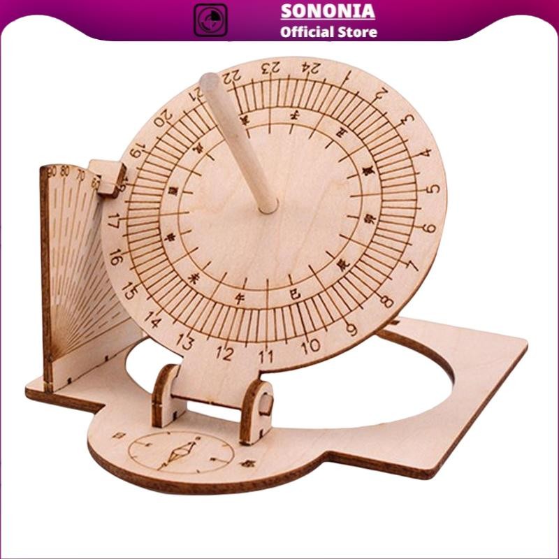[SONONIA] Equatorial Sundial Clock DIY Wooden Building Kit Experiment ...