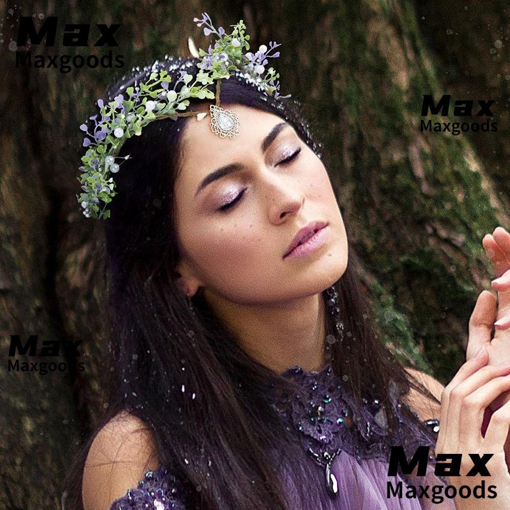 MAXG Elf Headpiece, Wedding Photoshoot Fairy Flower Leaf Crown ...