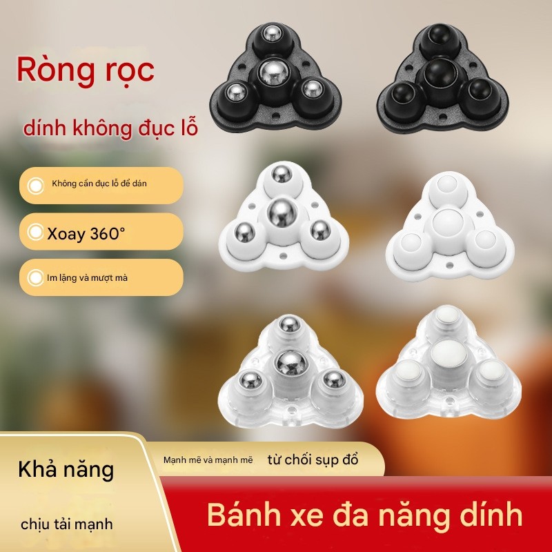 Set of 4 Universal Non-Perforated Stainless Steel Portable Wheel ...