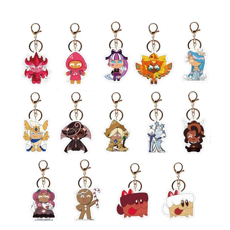 Game Cookie Run Kingdom Arylic Keychain Cute Gingerbread Man Shadow ...