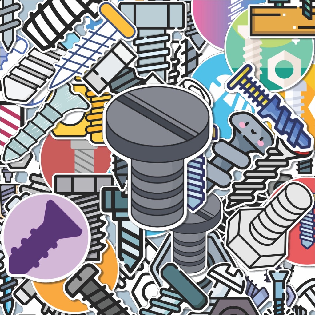 HP 100PCS Cute Bolts Stickers Aesthetic Stickers Waterproof Stickers ...