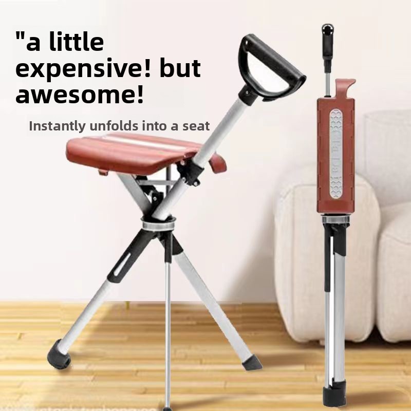 Walking Stool Automatic Folding Walking Stick Chair Ta-Da Chair Cane ...