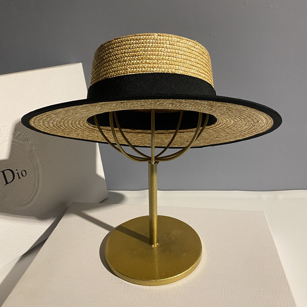 Miki Miki Miki Woolen Same Style Flat Top Straw Hat Japanese Style ...