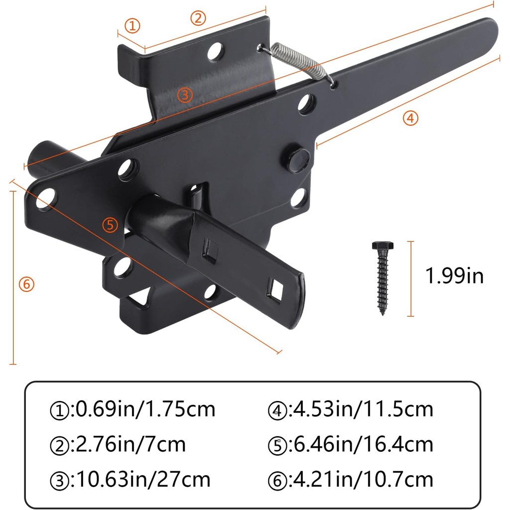 WellMade Heavy Duty Self-Locking Gate Latch for Wooden Fence, Post ...