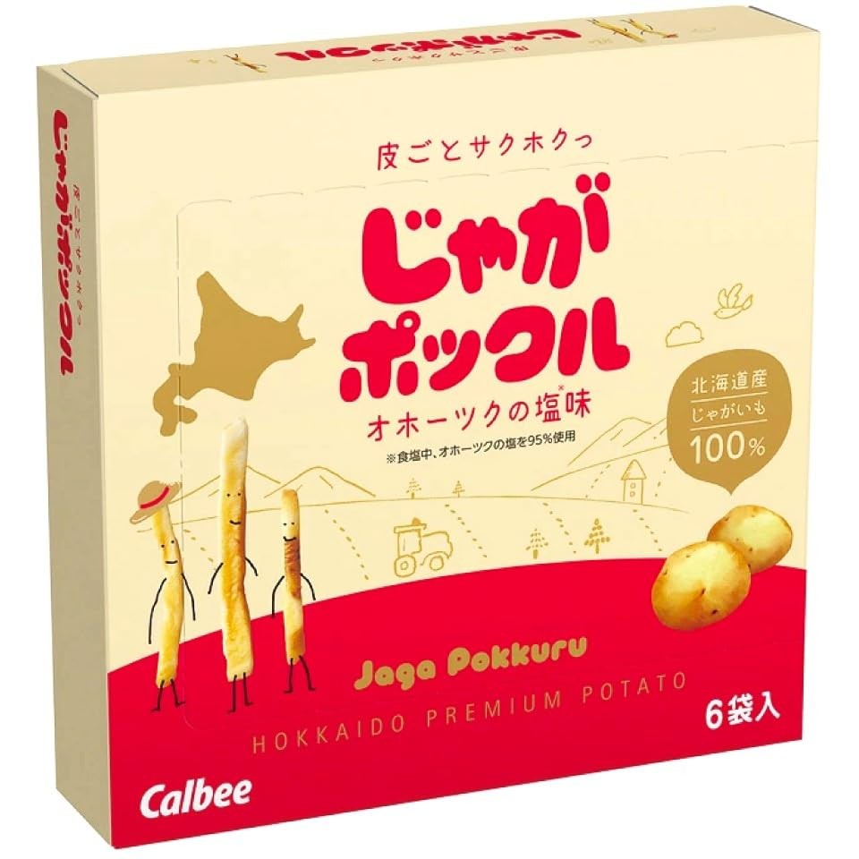 Jaga Pokkuru, Hokkaido's Salt Flavor (18g x 6 bags) × 1 pack, Hokkaido ...