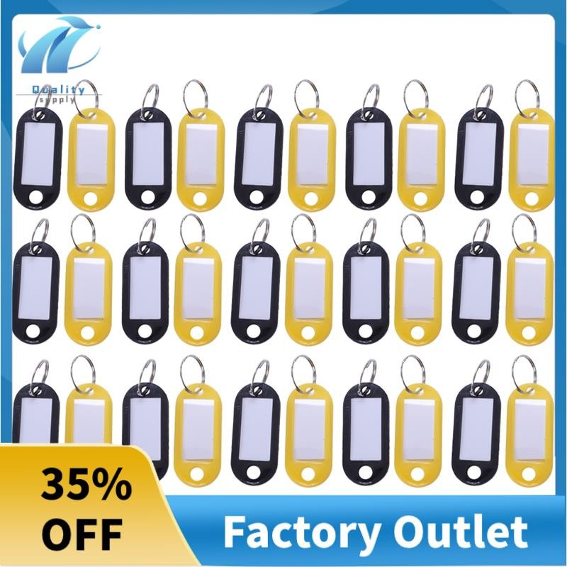 30 X Coloured Plastic Key Fobs Luggage ID Tags Labels Key rings with ...