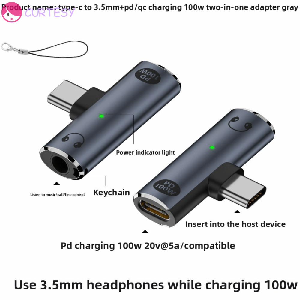 CURTESY 2-in-1 Audio Adapter, Aux Audio Jack Converter USB C To 3.5mm ...