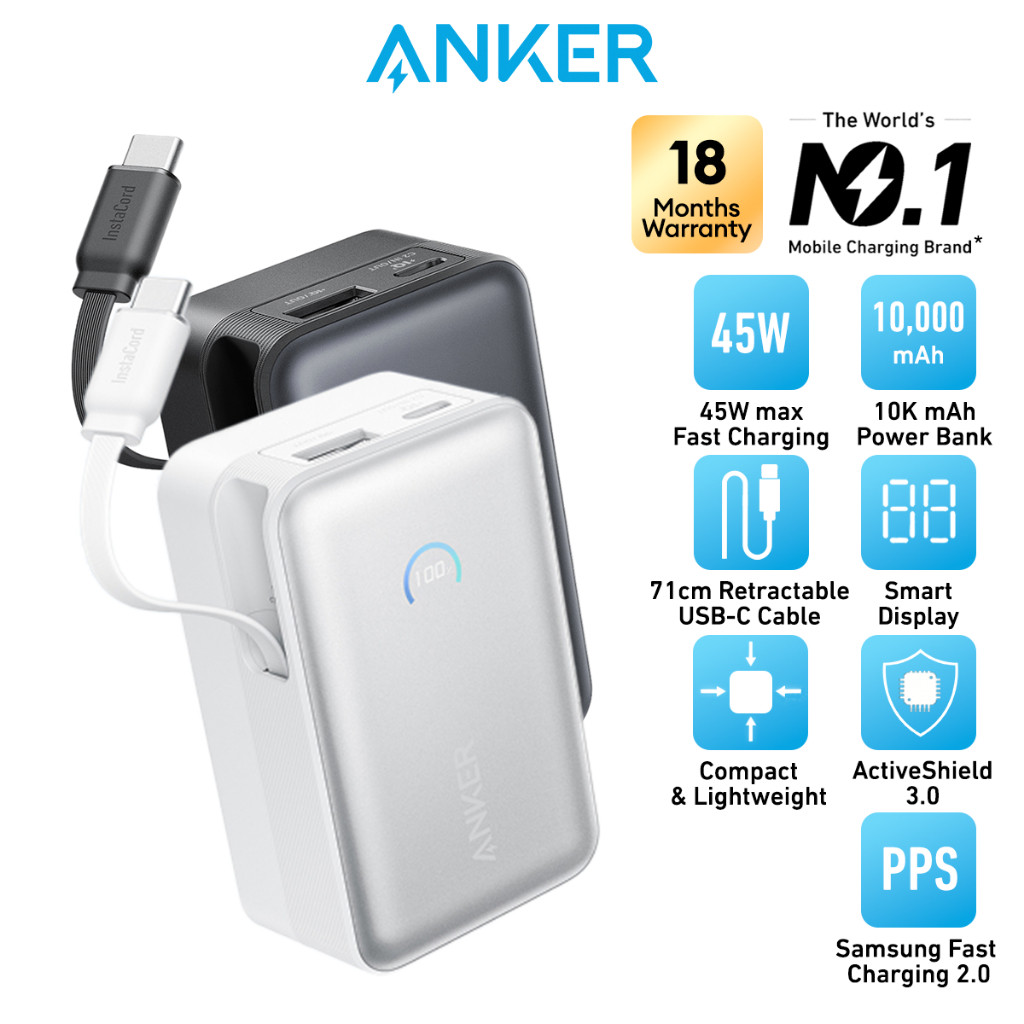 Sunny Anker Nano Powerbank 10000mAh 45W Power Bank Portable Charger ...