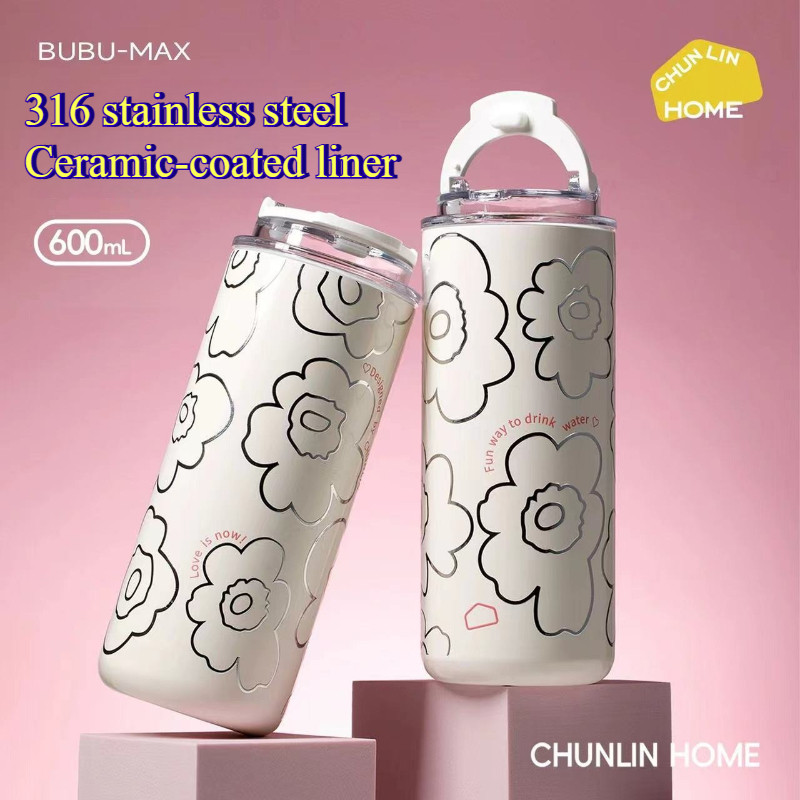 【LUCKY】CHUNLIN Ceramic Coated Liner Thermal Tumbler Thermos Cup ...