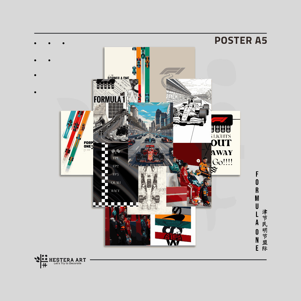 Formula 1 F1 Wall Poster A5 Poster Contents 12 Pcs | F1 Formula One ...