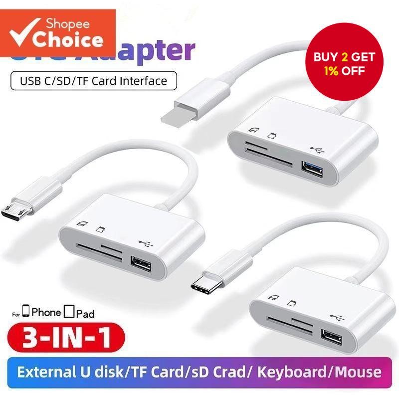 Card Reader for iPhone Lightnng to MicroSD TF USB for iPad MacBook ...