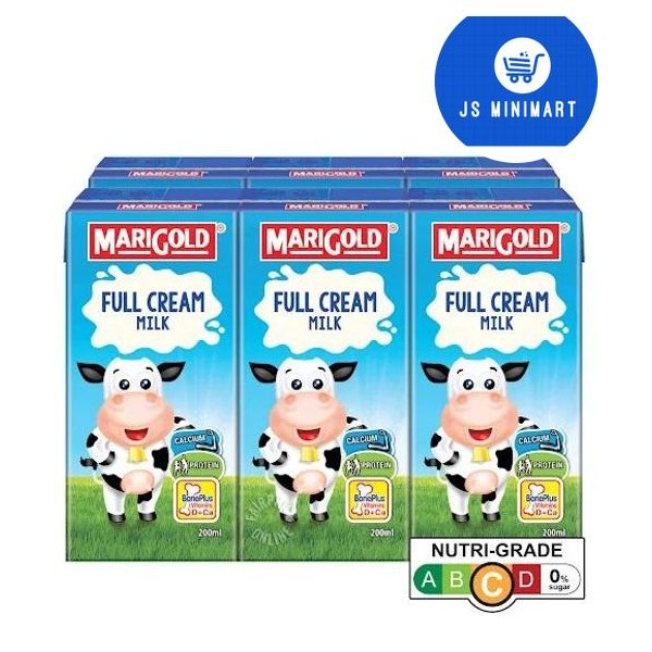 Marigold UHT Packet Milk Full Cream 200ml x6 | Shopee Singapore