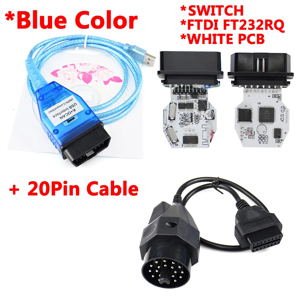 For BMW K DCAN With Switch For In pa OBD2 Auto Diagnostic Cable K+CAN D ...