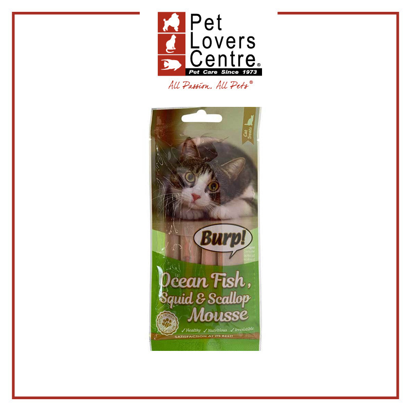 Burp Ocean Fish, Squid & Scallop Mousse (Cat) 60g (4x15g) | Shopee ...