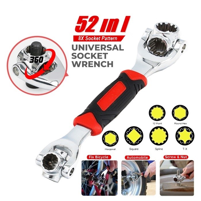 52-in-1 Multi-Function Torque Wrench | Double-Head 360 Rotating ...