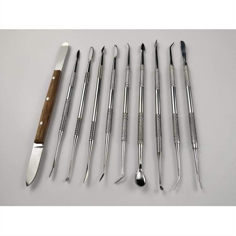 Ten-piece set of dental wax knives, technician wax knives tool kit, wax ...