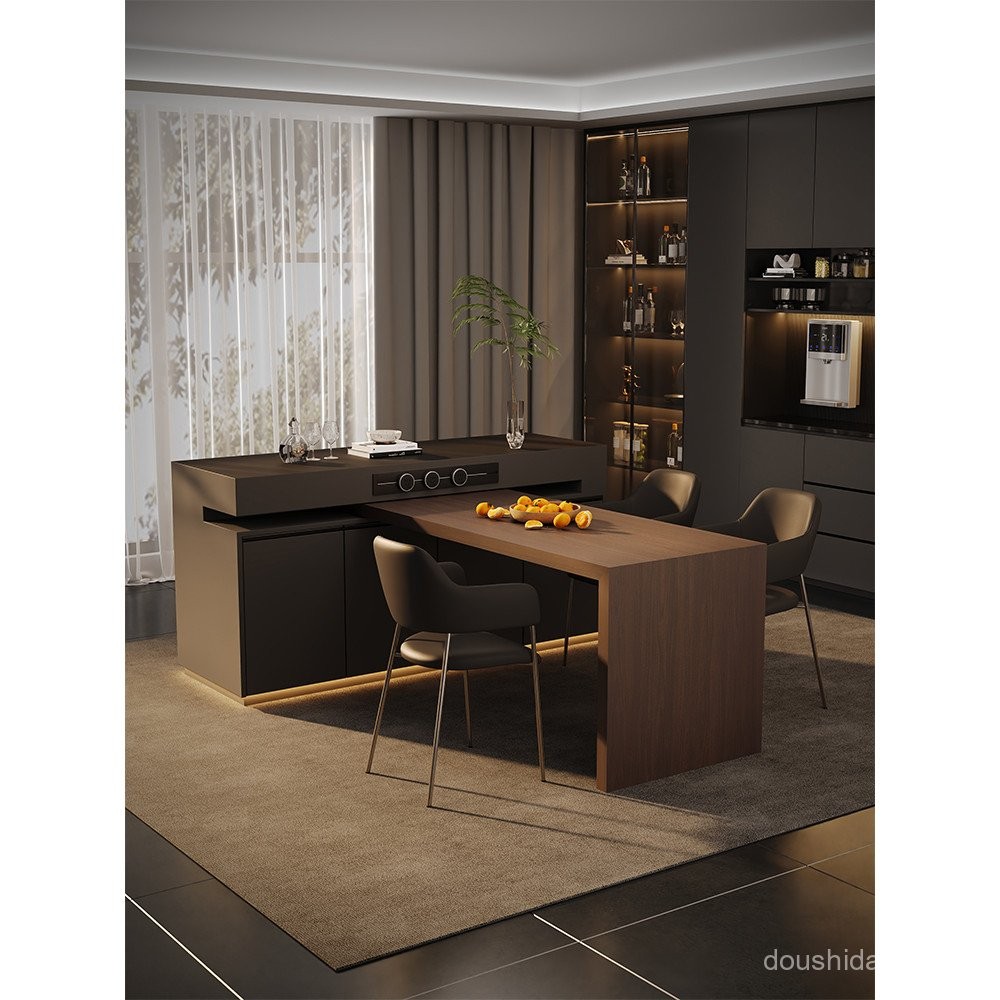 Rotating Island Dining Table Multifunctional Extendable Kitchen Dining ...
