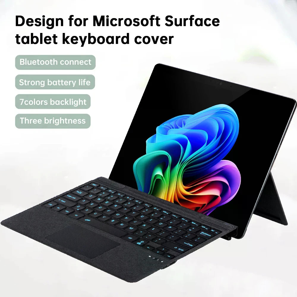 Backlit Trackpad Keyboard For Microsoft Surface Pro3 Pro4 Pro5 Pro6 Pro7 Plus Go 1 2 3 Bluetooth ...