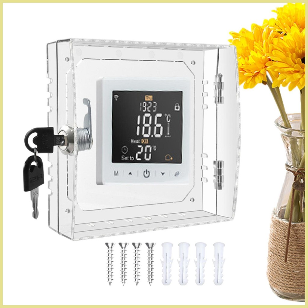 Large Thermostat Guard With Lock Small Thermostat Lock Box Wall-Mounted ...