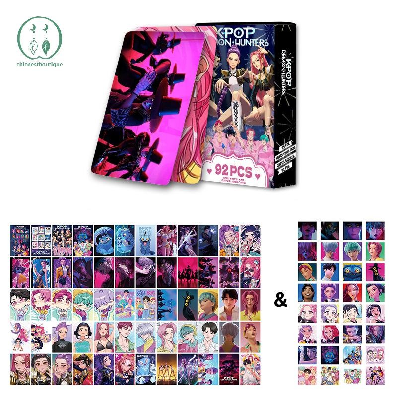 [Chicnest] 92 Pcs Korean Idol Demon Movie Hunters Cards, Anime Style ...