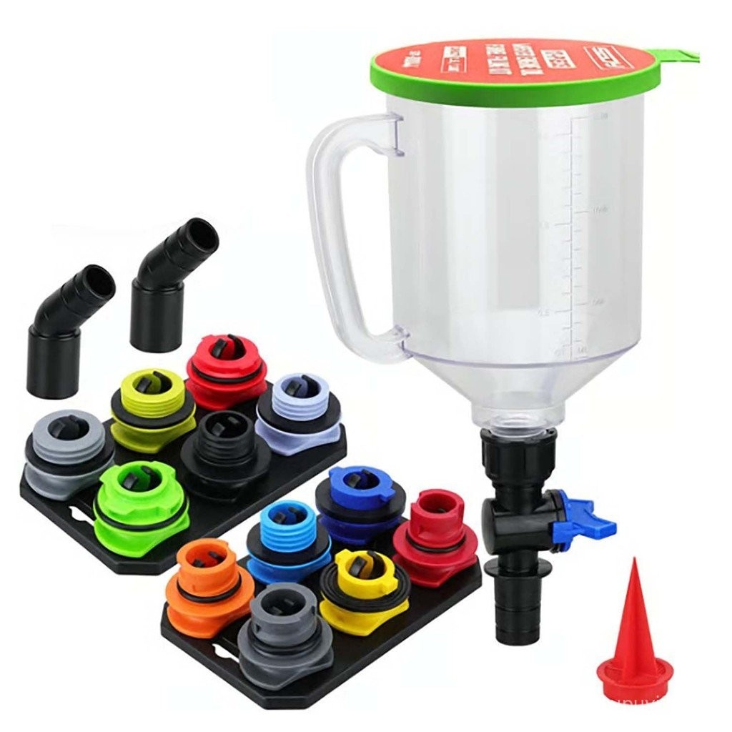 17-Piece Engine Oil Funnel Set, 1.36 qt Automotive No-Spill Engine Oil ...