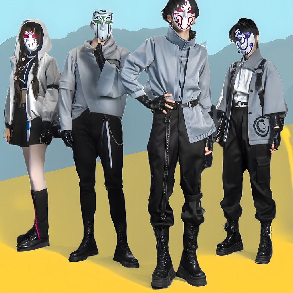 National Comic Slayer Masked Squad King Face Vortex Rose Anime Cosplay ...