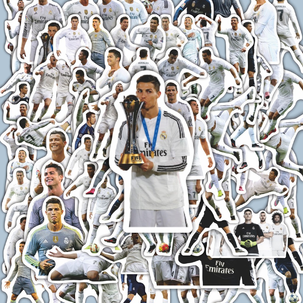 HP 100PCS Cute CR7 Real Madrid V2 Stickers Aesthetic Stickers ...