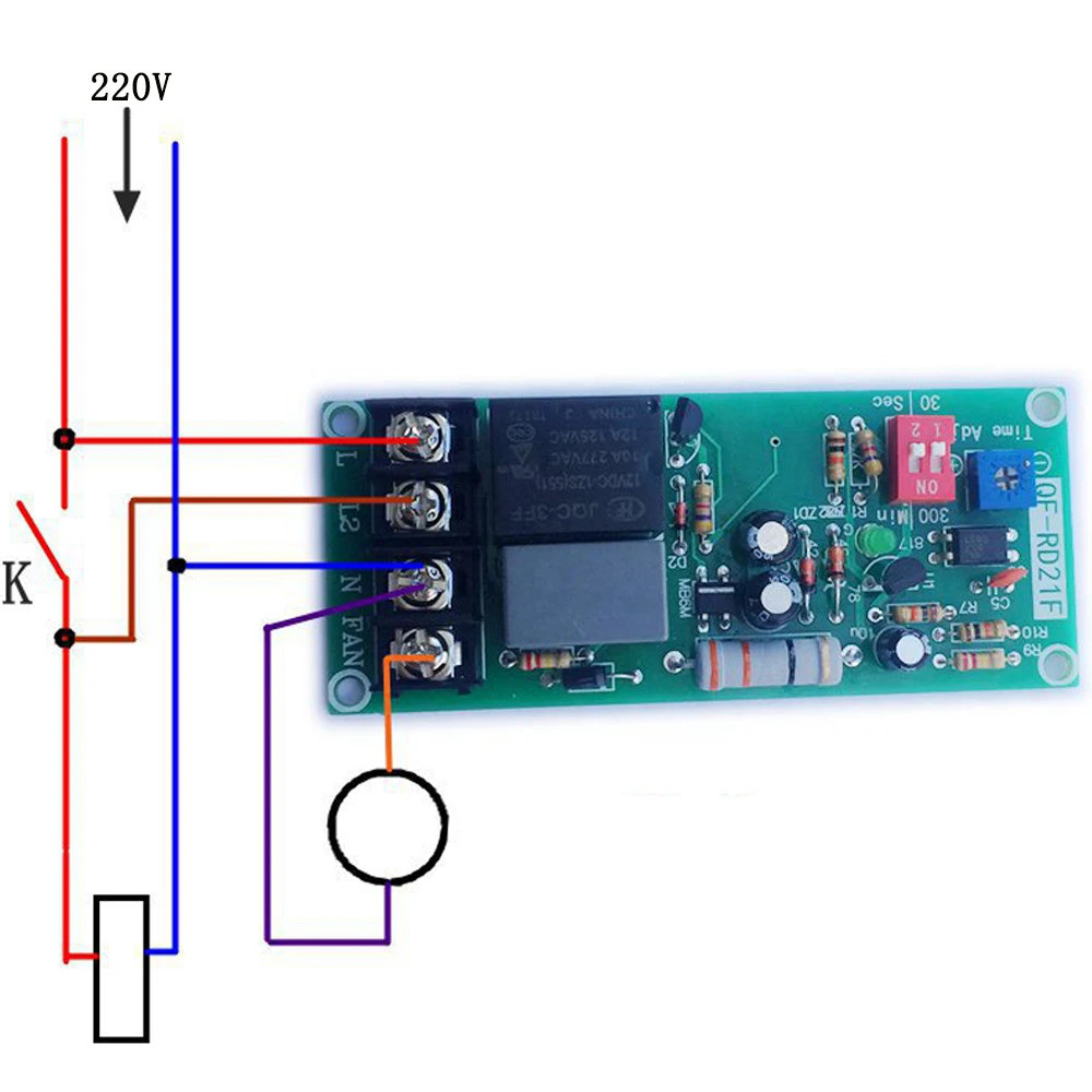 AC 100V-220V Exhaust Fan Adjustable Timer Control Relay Module Turn Off ...