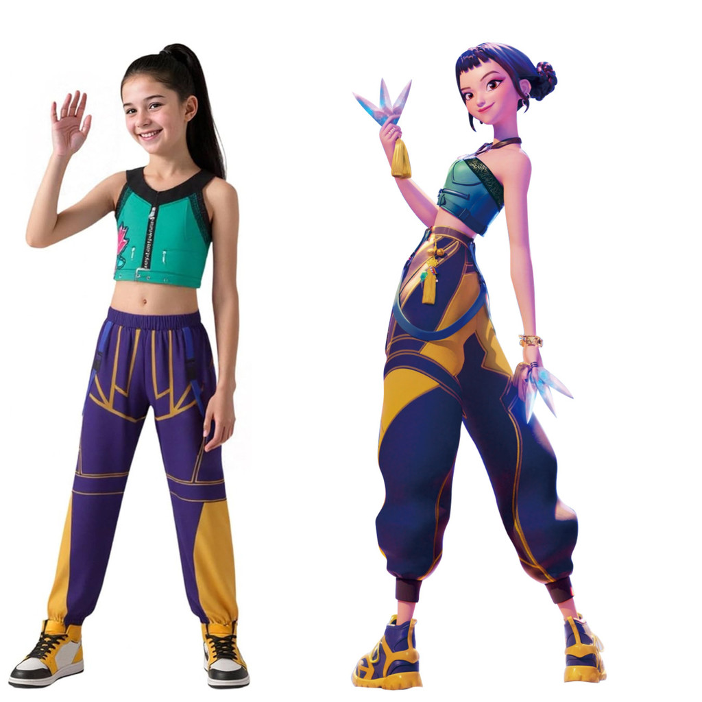 Huntrix Kpop K Pop Demon Hunters Rumi Zoey Mira Cosplay Costume Kids ...