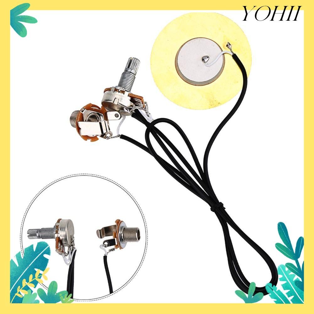 YOHII Piezo Pickup Transducer, 6.35mm Output Jack Sensitive Transducer ...