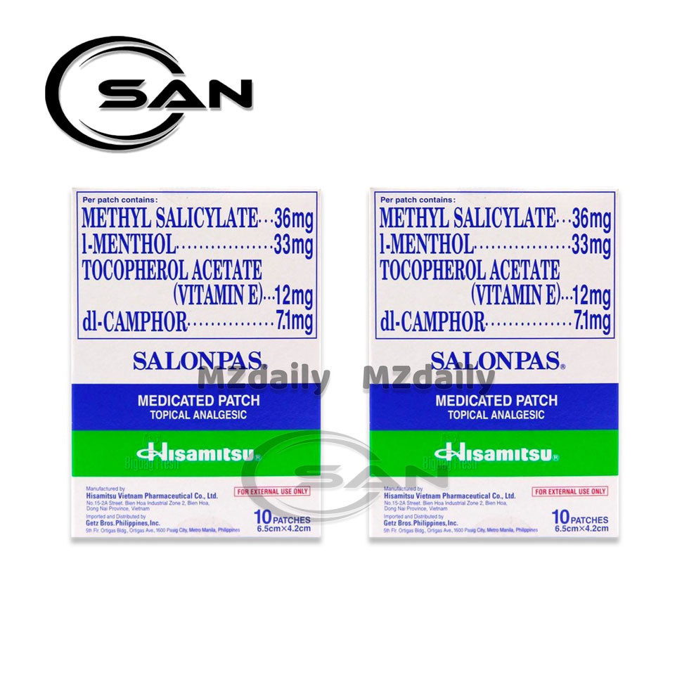 SAN ( SET OF 2 Box ) SALONPAS Medicated Patch (10 Patches) | Shopee ...