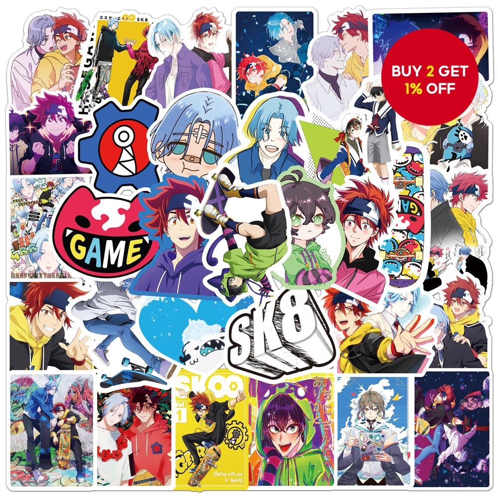 50PCS SK8 The Infinity Anime Stickers - Waterproof Vinyl Decals for ...