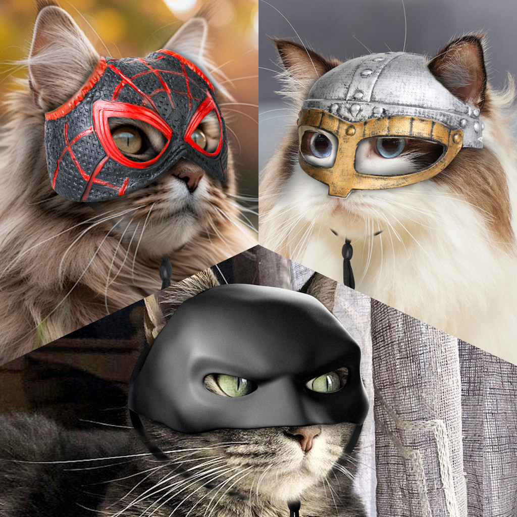 Cat Cat Batman Headgear Spiderman Cat Avengers Mask Vikings Half-Face ...