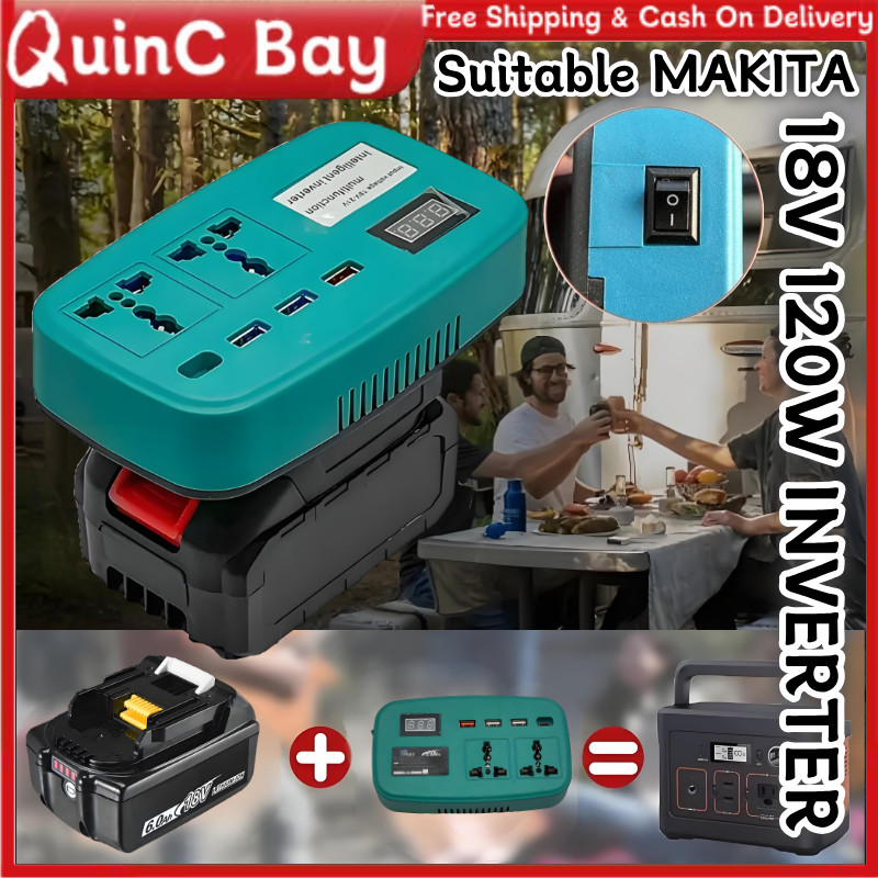 18V M@KIT@ 120W 20v 21V to 220V Power Bank Inverter Battery Converter ...