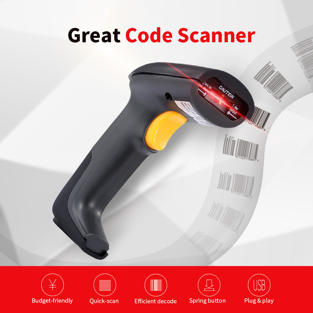 supergoodsales Wired Barcode Scanner USB Versatile Code Scanning QR 1D ...