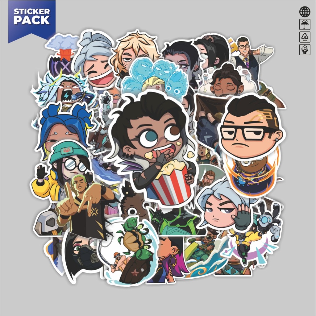 HP [100PCS] Valo Sticker Pack - Chibi Aesthetic Vinyl Waterproof ...