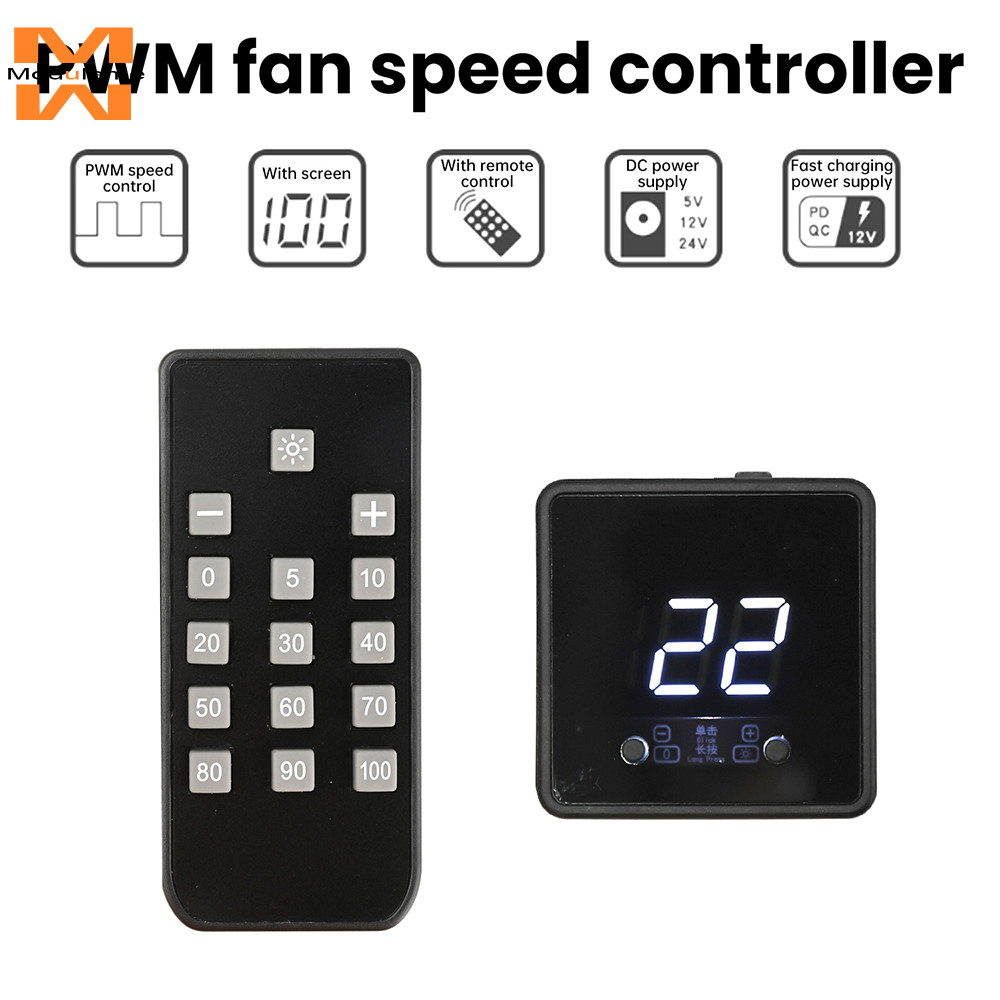 4-Wire Fan PWM Speed Controller with Digital Display and Remote Control ...