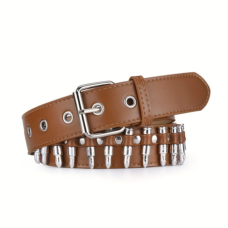 European American Fashion Bullet Belt Women's Belt Men's Trendy Men's ...