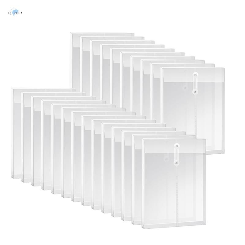A4 Size Clear Plastic Envelopes Set Kit with String Closure, Expandable ...