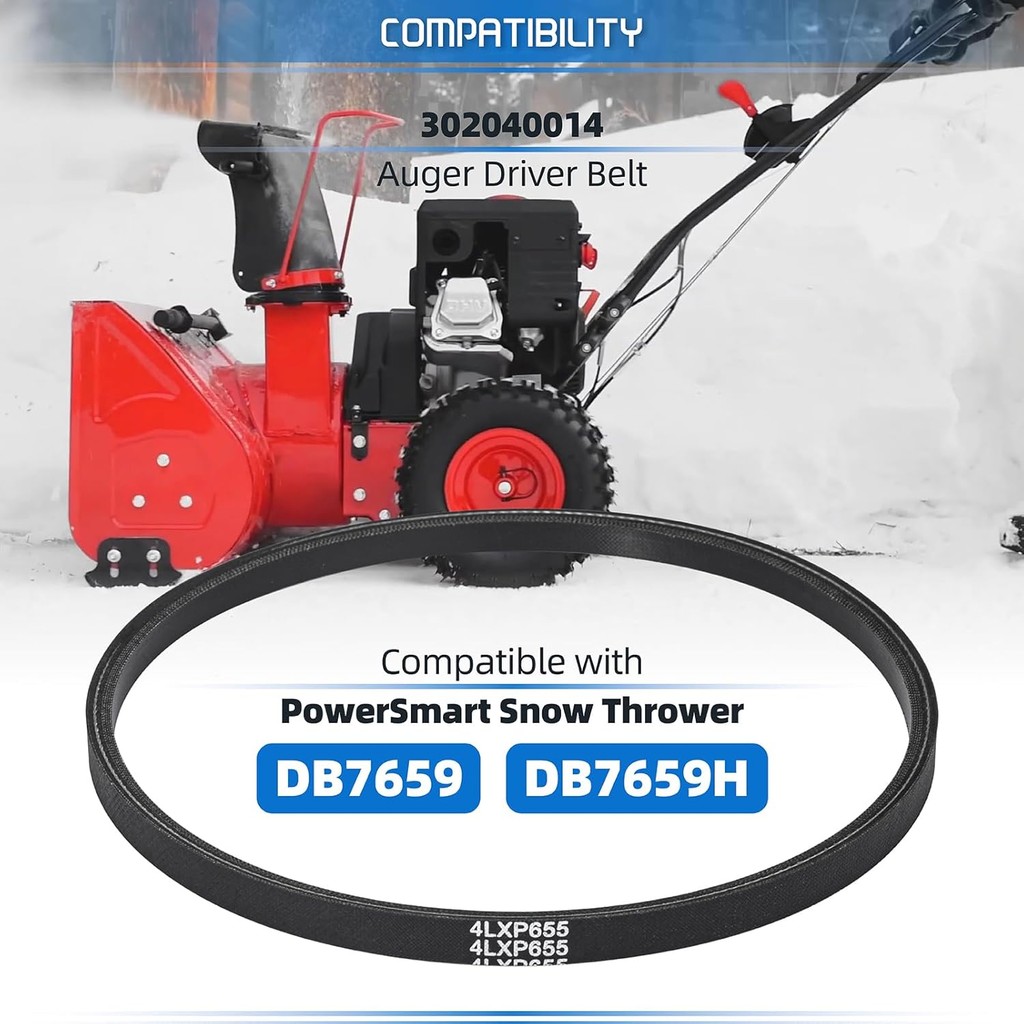 302040014 Snowblower Belt Auger Drive Belt Compatible with Powersmart ...