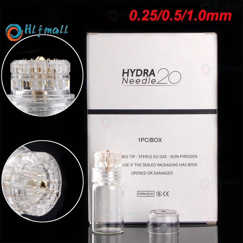 Hydra 20 Micro Needle Titanium Tips Bottle Derma Stamp Needles Skin ...